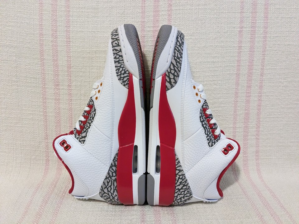 Air Jordan 3 Retro Cardinal Red White Gold AJ3 CT8532 126 Men's Shoe ...