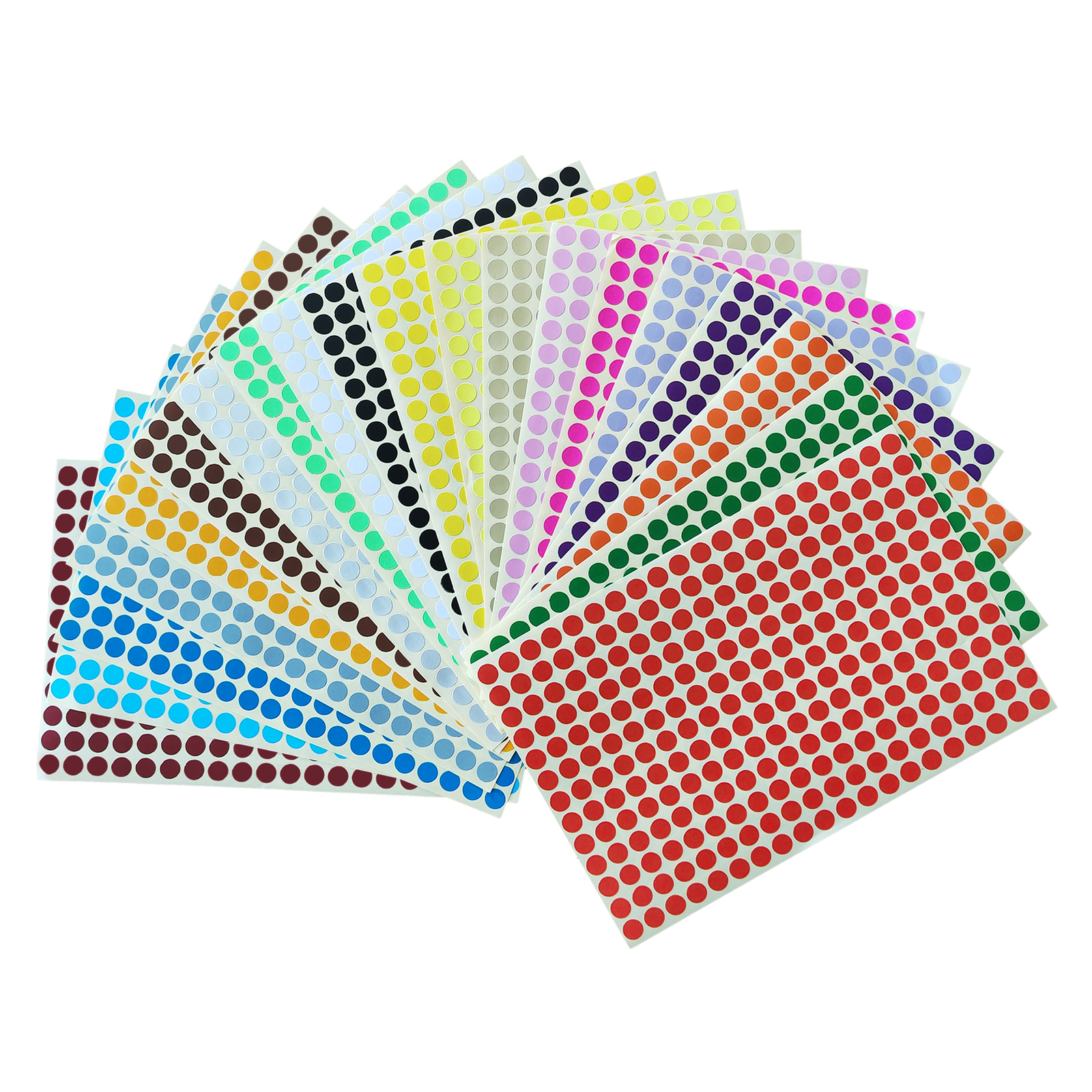 5200pcs 8mm 20 Assorted Colours Office Calendar SelfRound Dot Sticker ...