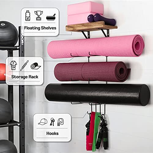 Yoga Mat Storage Rack Home Gym Equipment Storage Organizer Yoga Mat ...