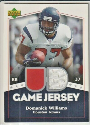 Domanick Williams 2007 Upper Deck Game Jerseys #UDGJ-DW-Houston Texans ...