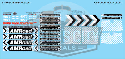 AMRoad Silver Streak Movie Train Decals Black O Scale FP7A Passenger | eBay