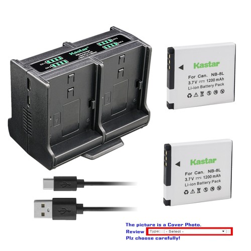 Kastar Battery Quadruple Charger for Canon PowerShot A3200 IS PowerShot ...