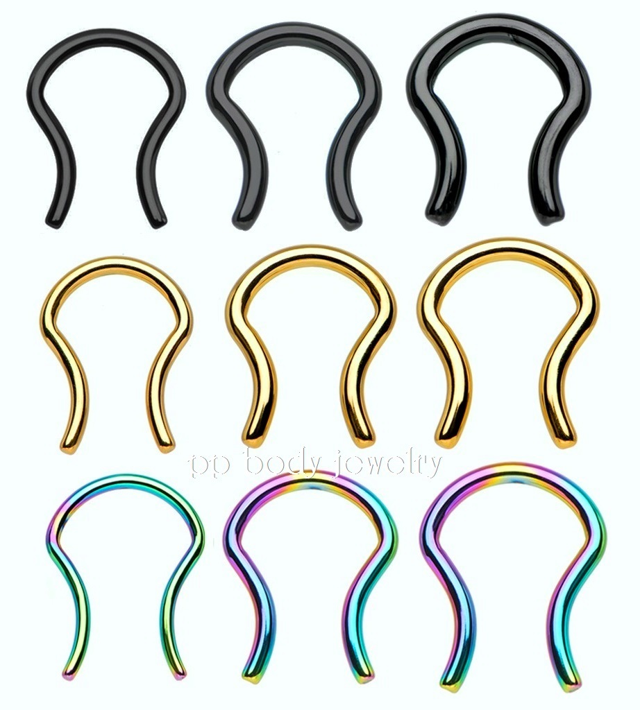 16G 14G 12G 10G IP 316L Surgical Steel Septum Retainer | eBay