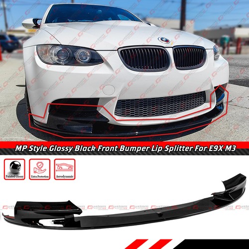 For 08-13 BMW E90 E92 E93 M3 MP Style Gloss Black Front Bumper Lip ...