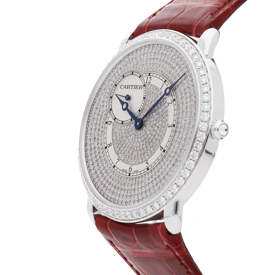 Cartier Ronde Louis Cartier White Gold Manual Wind Diamond 42mm Watch ...