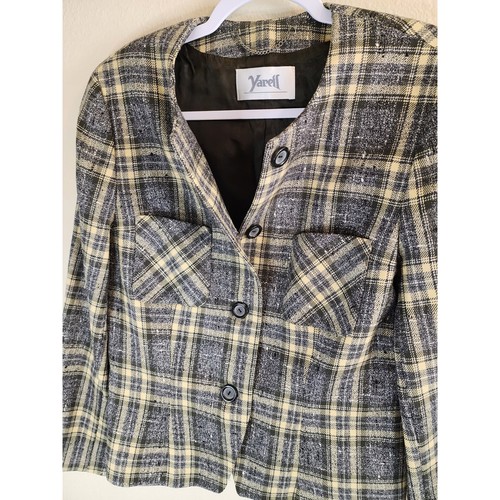 YARELL Yellow and Gray Pure New Wool Made in Poland Blazer Jacket ...