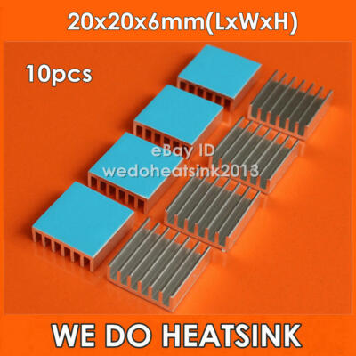 10pcs 20x20x6mm Cooling Shim CPU GPU VGA RAM Heat Sinks Spreader Memory ...