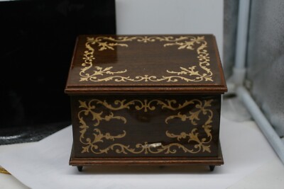 Vintage Ornate Wooden Pop Up Cigarette Dispenser Music Box LOVE STORY ...