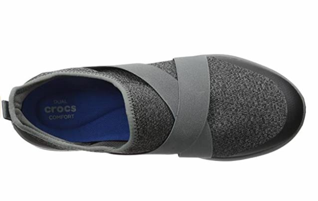 Crocs Womens Swiftwater Cross-Strap W Flat Slate Grey Stretch Pull On ...