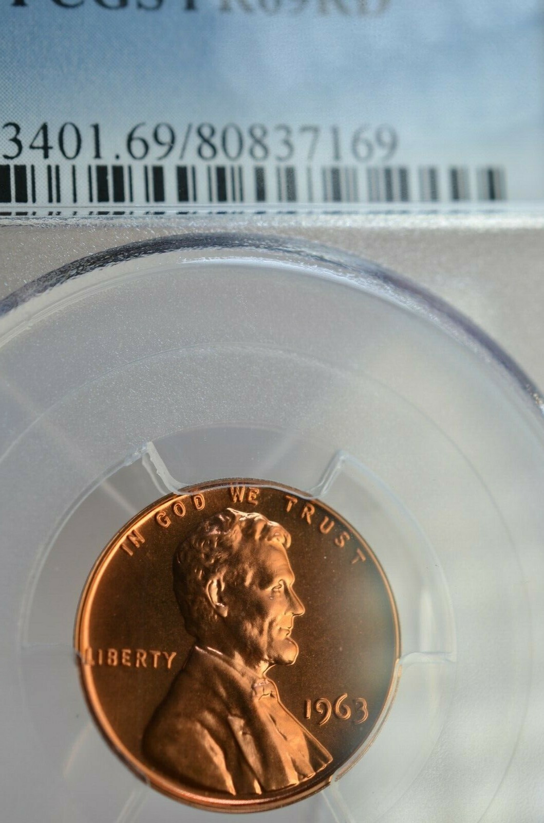 PR69RD 1963 RED LINCOLN PENNY PCGS GRADED 1C PROOF RARE COIN UNC. PR69 ...