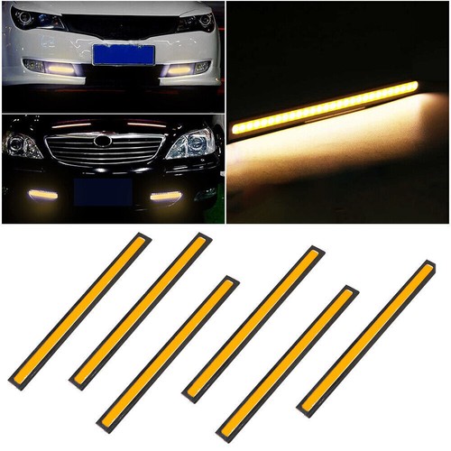 6PCS 12V LED Strip DRL Daytime Running Light Fog COB Car Lamp Driving ...
