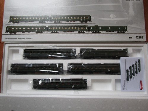 Märklin H0, 42265, 5tlg. Set Hechtwagen, DRB, Innenbeleuchtung, OVP wie ...