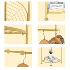 Heavy Duty Gold Hat Coat Rack Clothes Hanger Corner Hall Tree Stand ...