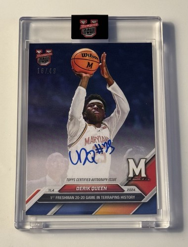 16/49* 2024-25 Bowman U NOW Derik Queen RC* Auto Blue On-Card Autograph ...