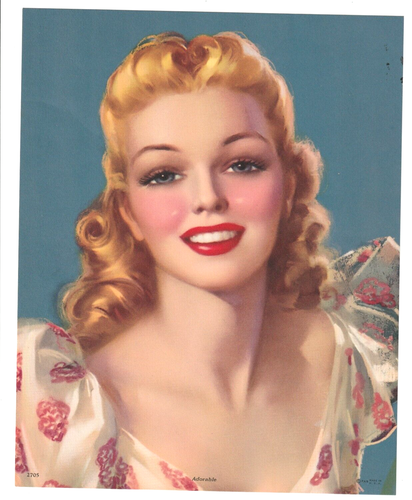 unidentified artist " ADORABLE "-1930s art GLAMOUR sample page print/EX ...