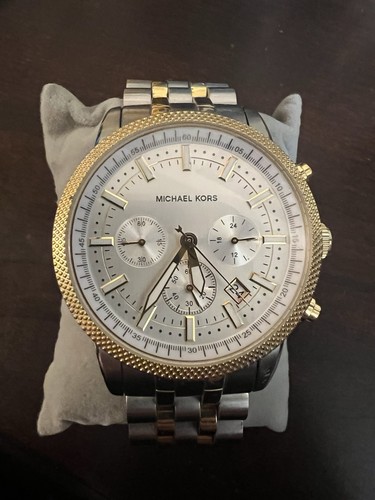 Michael Kors Men's Watch MK8238 Quartz Chronograph Silver Dial Two Tone ...