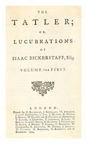 Addison, Joseph Le Tatler, Ou, Lucubrations D'Isaac Bickerstaff, Esq ...