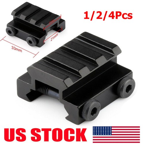 1/2/4Pcs Flat TOP Half 1/2 INCH Mini Riser Block Mount 3 Slot for ...