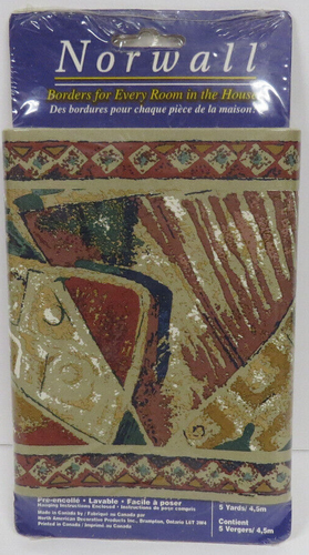 Norwall Wallpaper Border 7" Wide Abstract Earthtones 5 yds. Prepasted ...