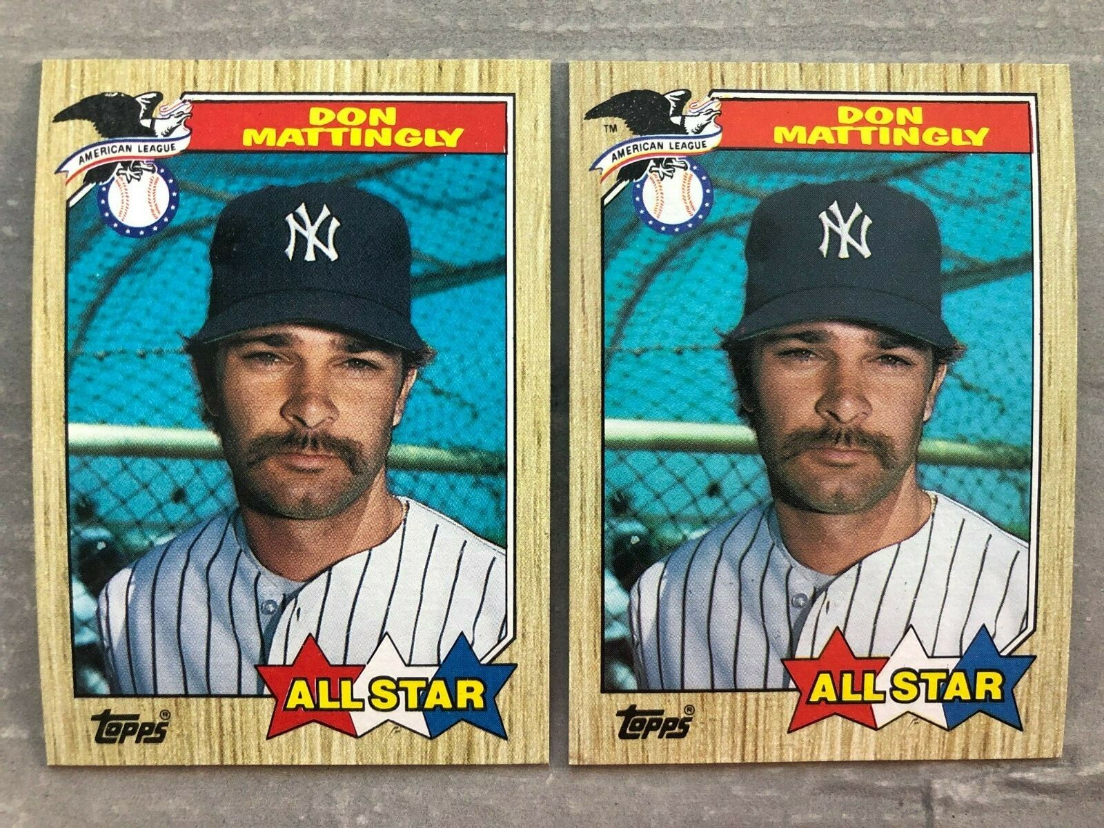 1987 Topps DON MATTINGLY Yankees All Star TM Error & Corrected Cards ...