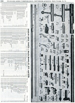 1950 Print Ad of Marlin Model 81 81C 81DL Bolt Action Rifle Parts List ...