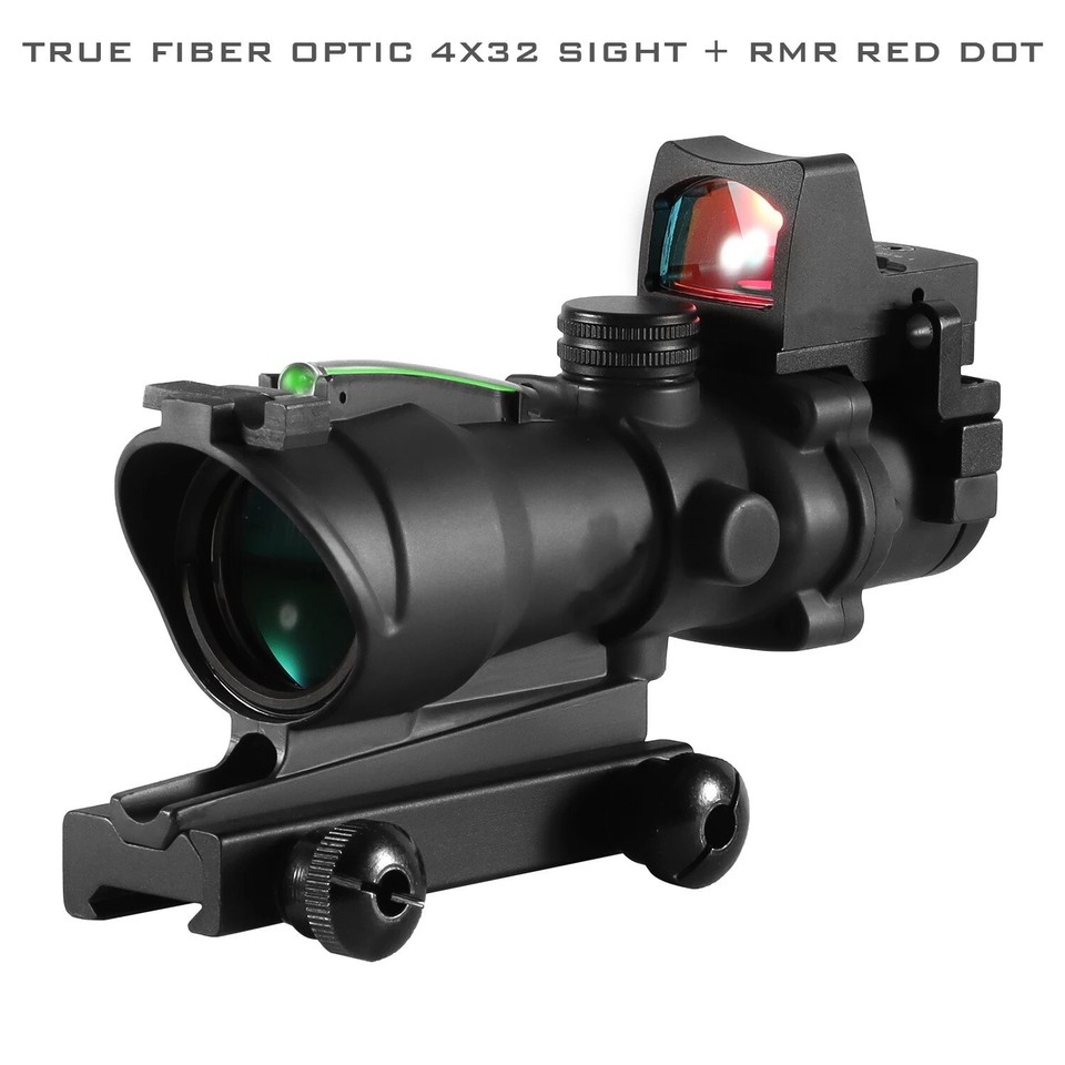 ACOG 4X32 True Fiber Optics Cross Chevron Illuminated Dot Sight Scope ...