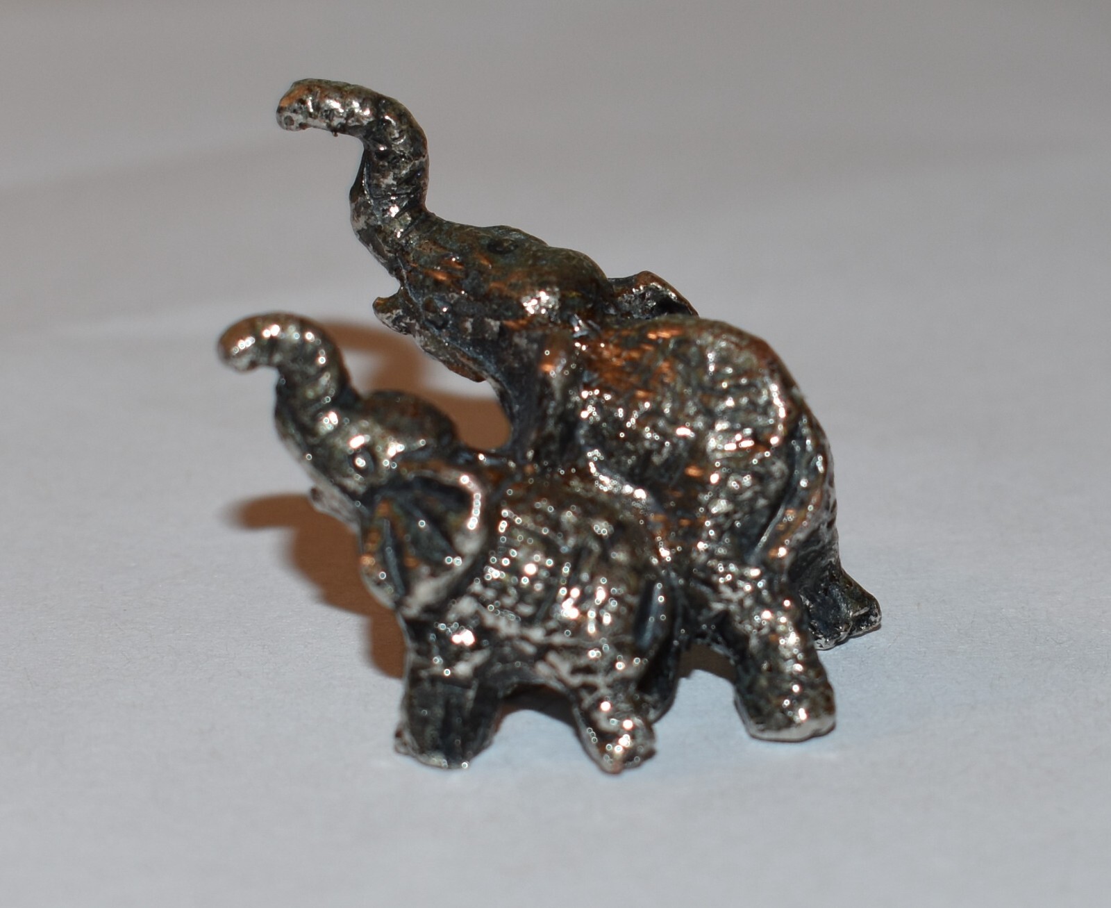 Vintage Pewter Elephant and Calf Mother and Baby Cast Figurine Trunks ...
