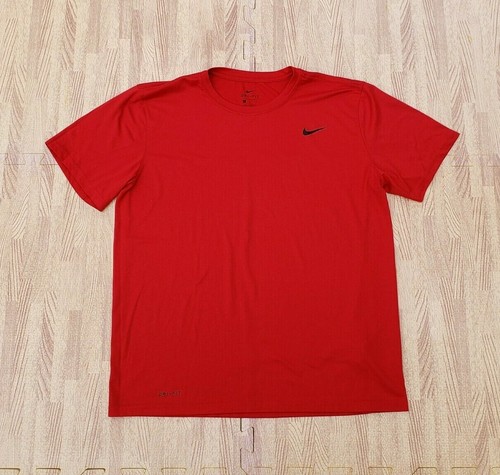 Nike Dri-Fit Sunday Red Athletic Training Shirt // Men's Large L Slim ...