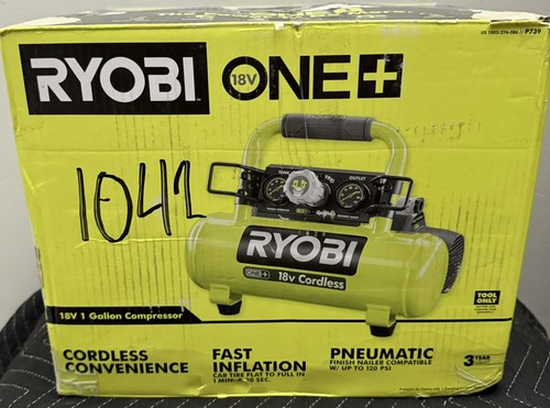 RYOBI P739 ONE+ 1 Gal. Portable 18V Horizontal Air Compressor 120 Max ...