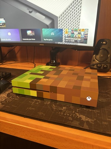 Microsoft Xbox One S Minecraft Limited Edition Bundle 1TB Green & Brown ...