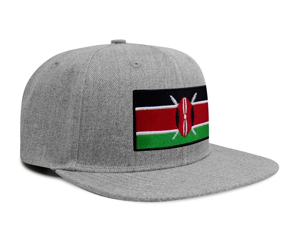 Kenya Flag Hat for Men and Women - Snapback Trucker Baseball Cap (Grey ...