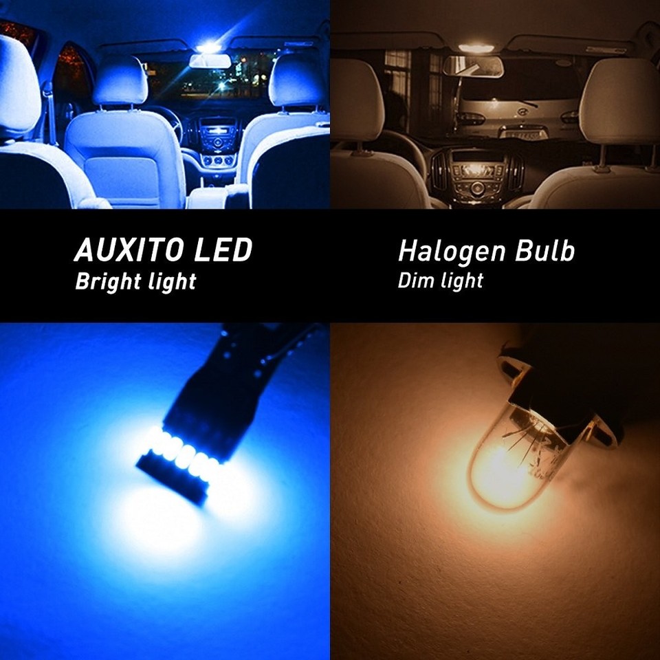 AUXITO T10 Blue LED Inner Bright 2825 168 Tail Light Bulb Super 192 194 ...