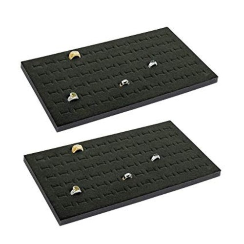 2 pack of 72 Slot Black Ring Display Inserts for standard Jewelry tray ...