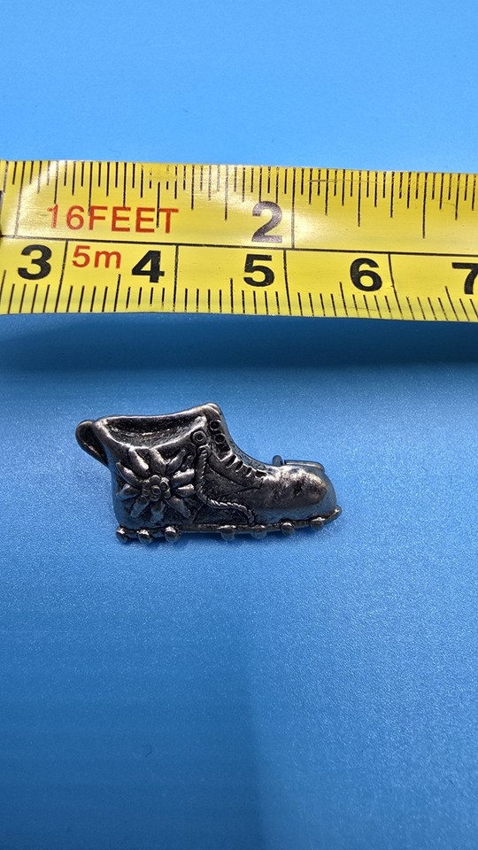 Vintage German Alpine Hiking Boot Edelweiss flower Brooch Hat Lapel Pin ...