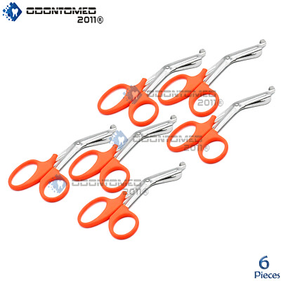 6 Emt Paramedic Utility Scissors Trauma Shears 5.5" Orange Colored | eBay