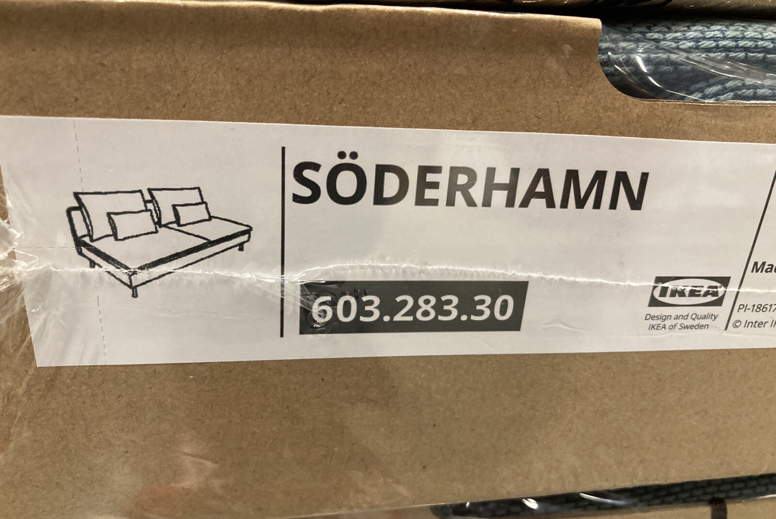 Ikea Soderhamn Sofa Section Finnsta Turquoise 603.283.30 Cover Only ...