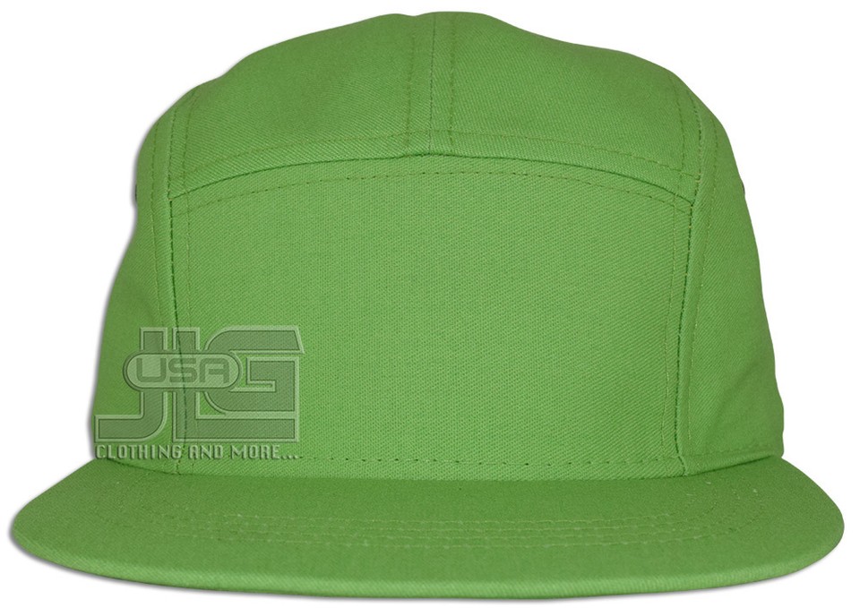 5 Panel Solid Camo Strap-back Adjustable Leather Strap Cap Hat JLGUSA ...