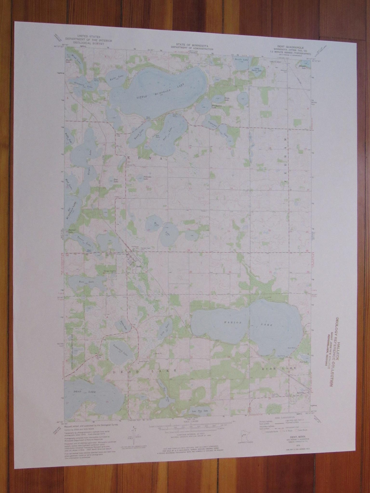 Dent Minnesota 1975 Original Vintage USGS Topo Map | eBay