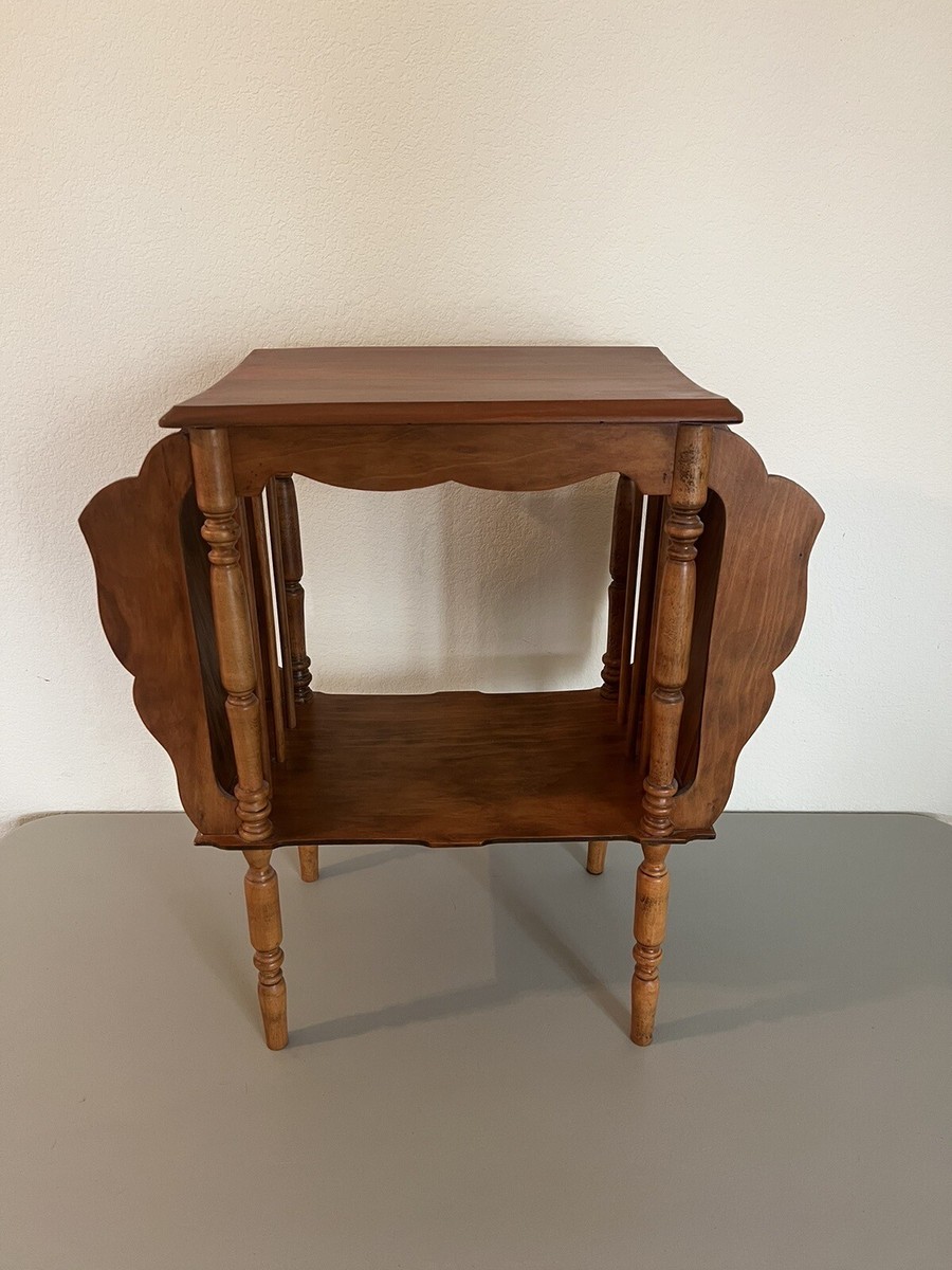 Vintage Wood Magazine Rack End Table End Table With Magazine Rack