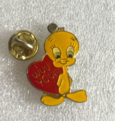 Tweety Bird Heart I Wuv You Love Vintage Lapel Pin | eBay