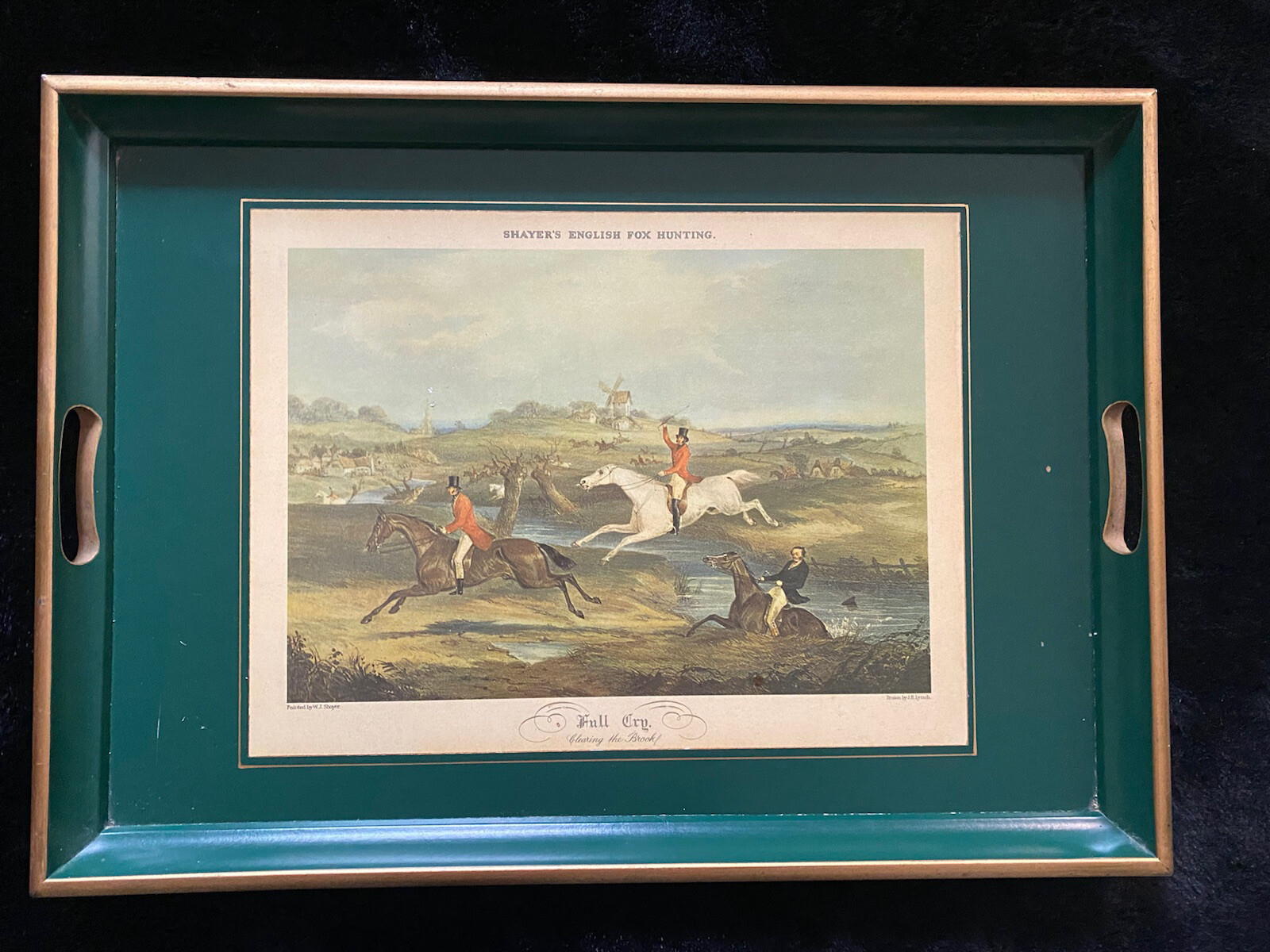 Shayer's English Fox Hunting: Drawing Serving Tray Fall Cry Vintage W.J ...