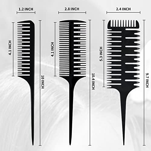 6 Pcs Highlighting Comb Set Professional Weaving Styling With Rat Tail ...