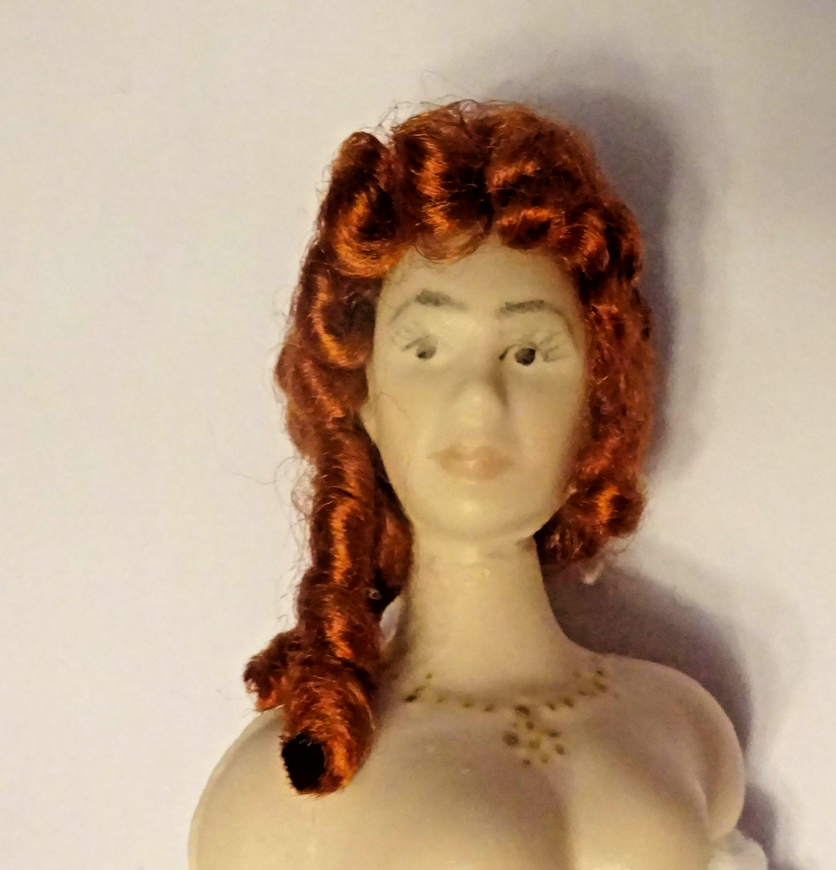 1:12 Scale Dolls House Undressed Doll: Red Haired Lady with Ringlets ...