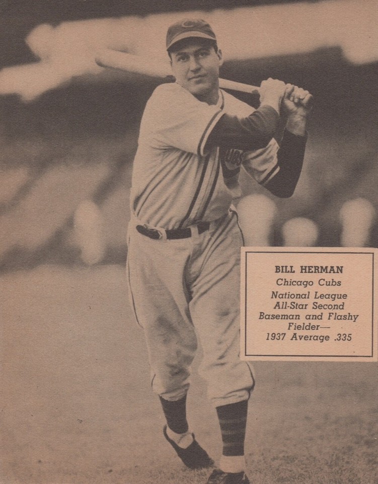1937 Billy Herman Chicago Cubs Frank Demaree Baseball 1930s Photo Page ...