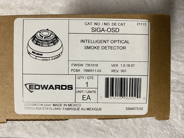 Edwards Est Siga-osd Intelligent Optical Smoke Detector for sale online ...