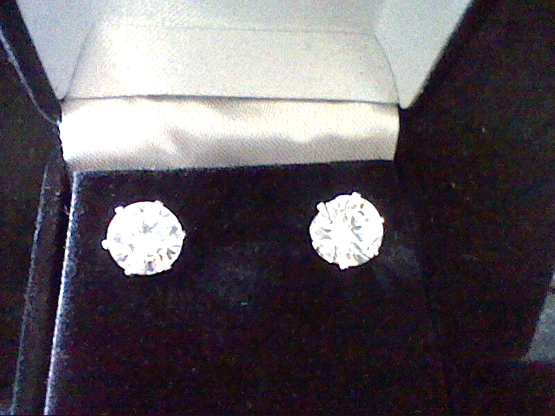 ( 2 ) PR. 3CTW S LAB CREATED DIAMOND EARRINGS + 2 BONUS BLACK 8 MM 4 PR ...