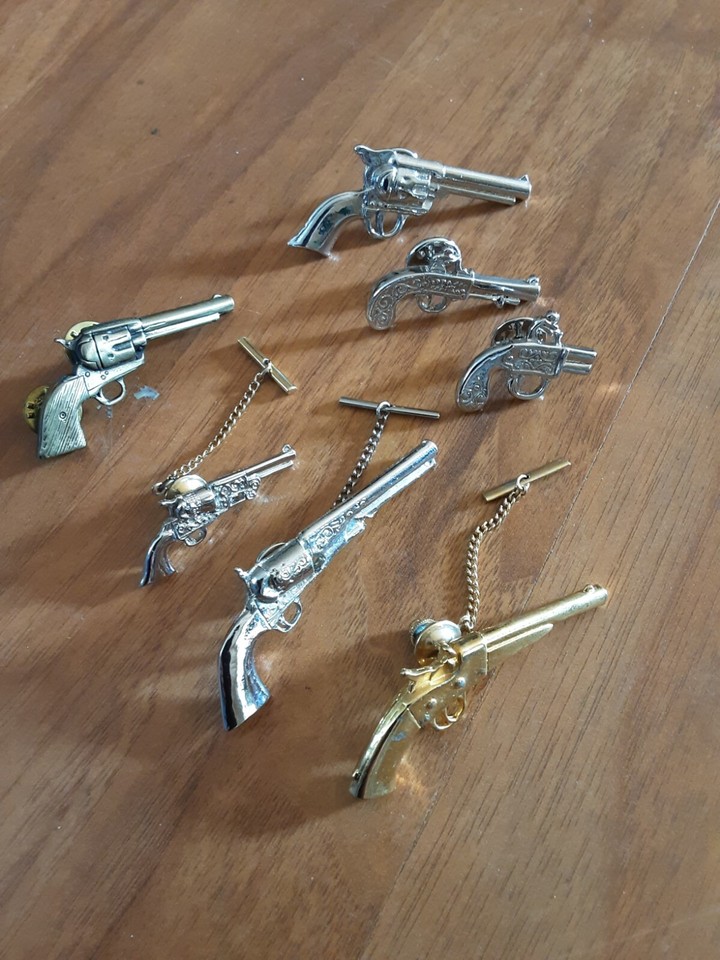 Rifle Pistol Shot Gun Tie Bar Clasp Clip Pin Vintage Lot | eBay