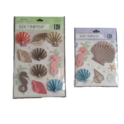 K&Company Sea Horse Shells Star Fish Sand Dollar Pearls Beach Ocean 3D ...