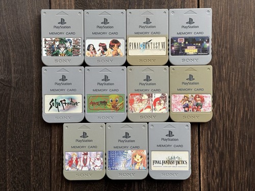 Sony PlayStation 1 PS1 Lot Of 11 OEM Gray 15-Block Memory Card SCPH ...