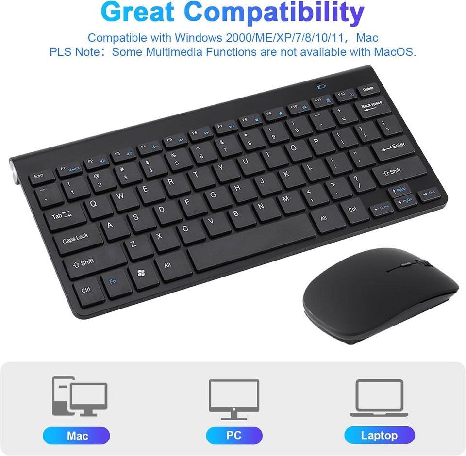 Wireless Keyboard And Mouse Combo Set 2.4G For PC Laptop Computer Full ...